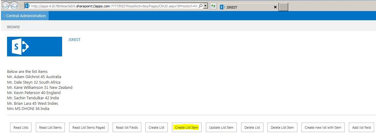 SharePoint Home: REST operations using SharePoint Hosted Apps
