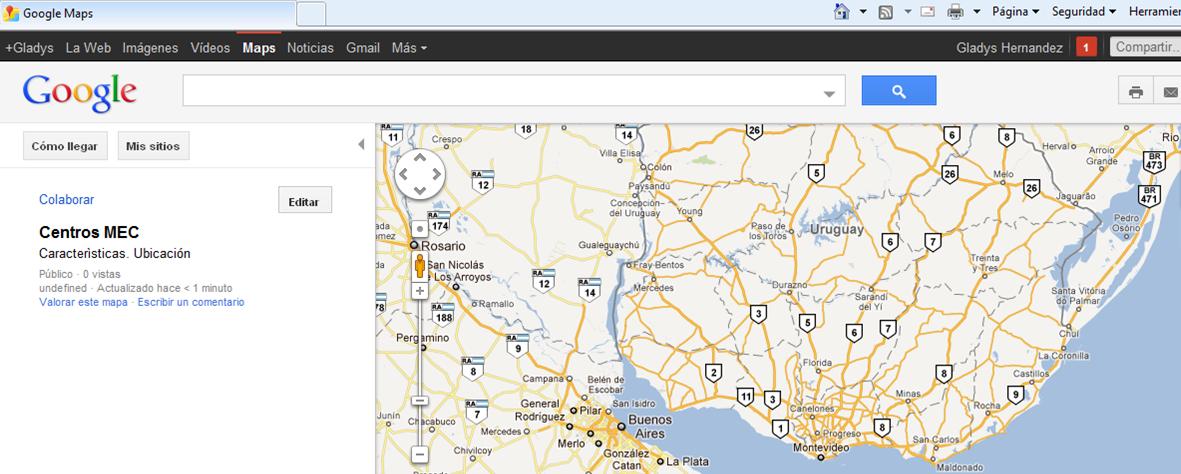 Compartiendo en centros MEC: Google-maps