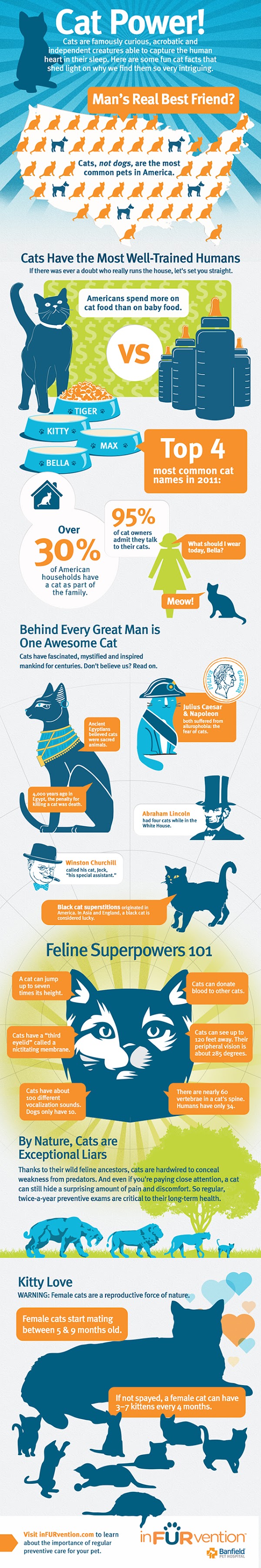 Collection of First: Feline Superpowers 101 Infographic