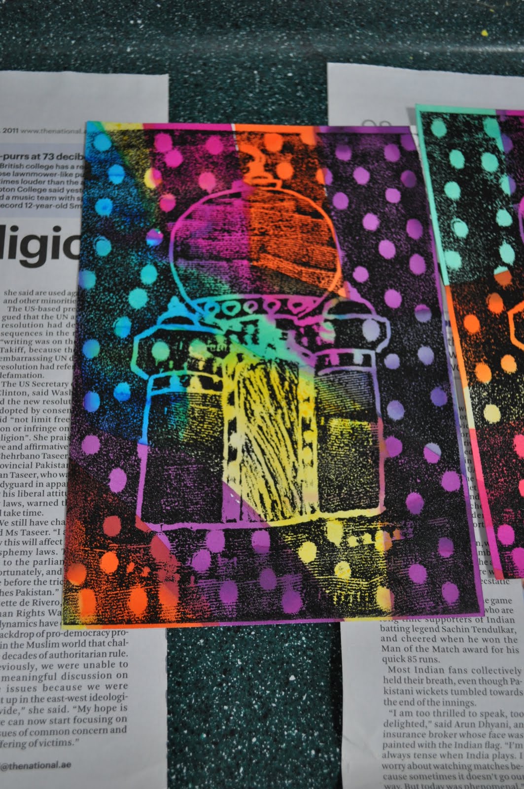 I teach art: Year 6 Taster Days Polyboard Mosque Prints