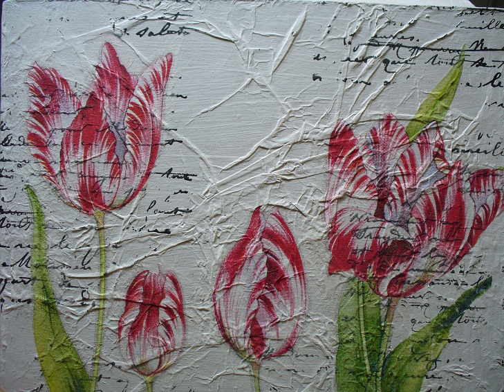 PaperArtsy: 2018 #19 Tissue Paper: Happy Tulips with ECF {by Ellie Knol}