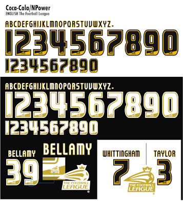 Football teams shirt and kits fan: Updated Npower football league font