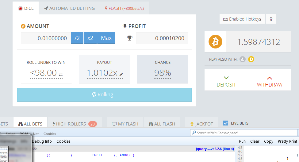 August 2016 Bitsler Bot Script 100% work: Bitsler August 2016 100% work Script