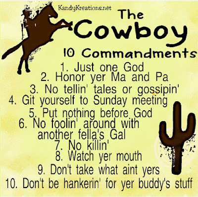 Cowboy 10 Commandments Quote