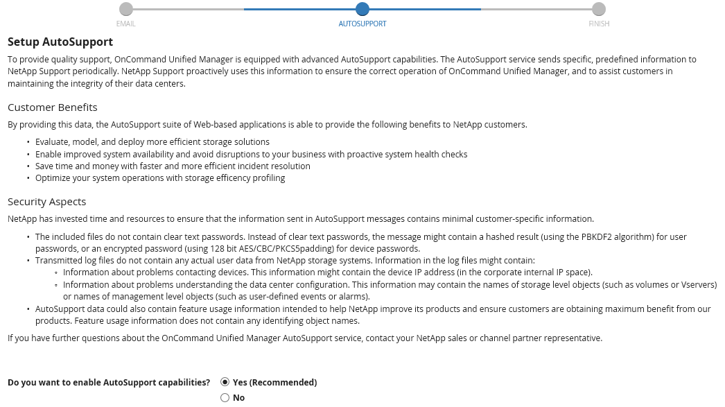 Install OnCommand Unified Manager 7.2 - Initial Setup Steps in the Web UI