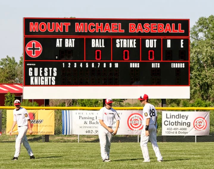 Mount Michael News Archive 2011-2017: New Scoreboard for Baseball Field ...