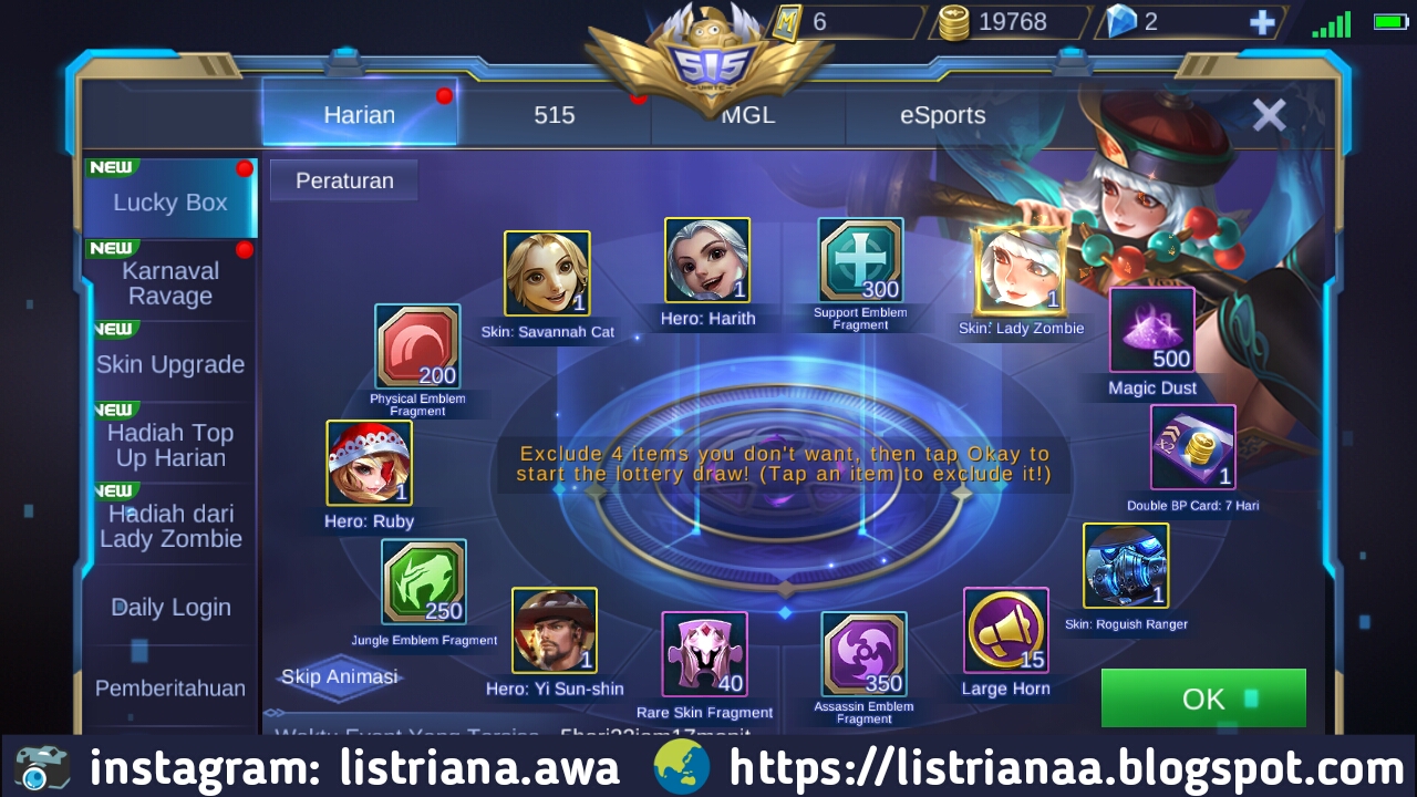 Berapa Harga Skin Ruby Lady Zombie Mobile Legends ? - LISTRIANA
