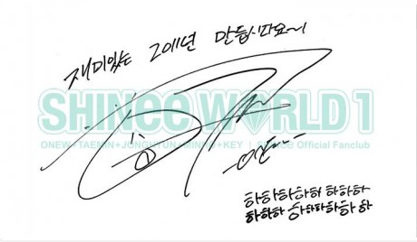 Cindy Ivana Caroline: SHINee Signature and Postcard
