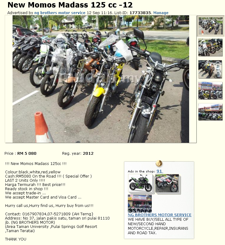 motorcycle you like: MOMOS MADASS 125