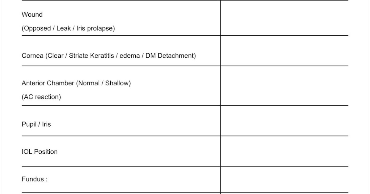 Health Adms Solutions: Eye Hospital- Post Operative Record