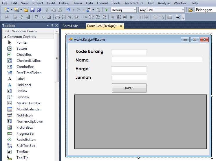 Cara Hapus Database MySQL VB 2010 - Belajar VB 6.0 dan Belajar VB .Net