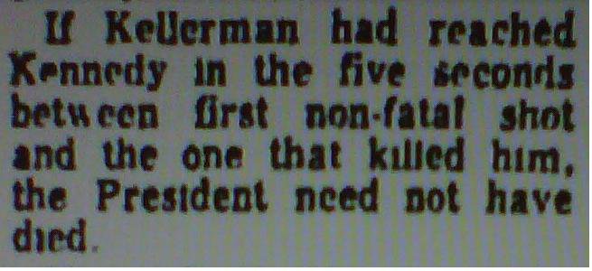 Roy Kellerman, ASAIC of The Kennedy Detail