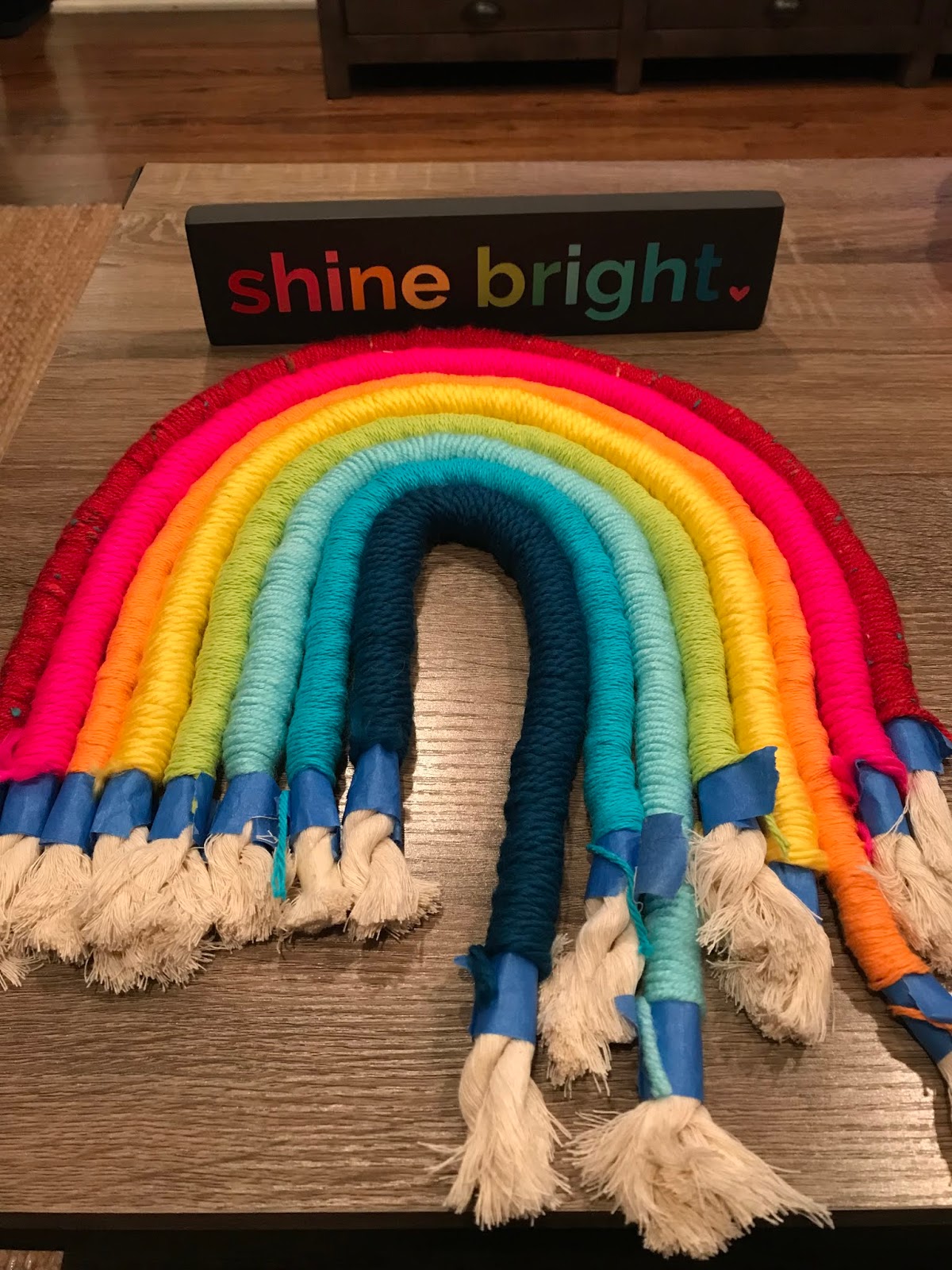 Lyndi's Projects: Yarn-Wrapped Rope Rainbow