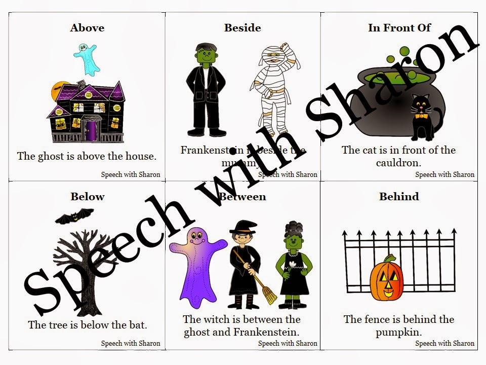 Speech with Sharon: Following Directions with Prepositions Halloween Style