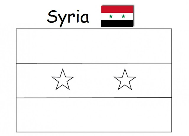 Geography Blog: Flag of Syria coloring page