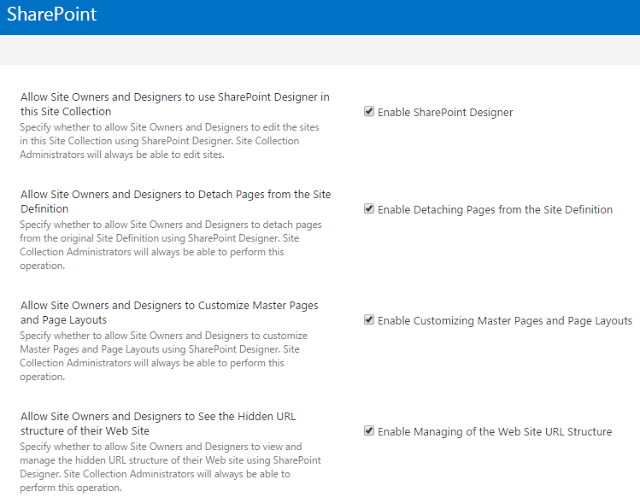 Enabledisable Sharepoint Designer Functionality At Site Collection Level In Sharepoint Office