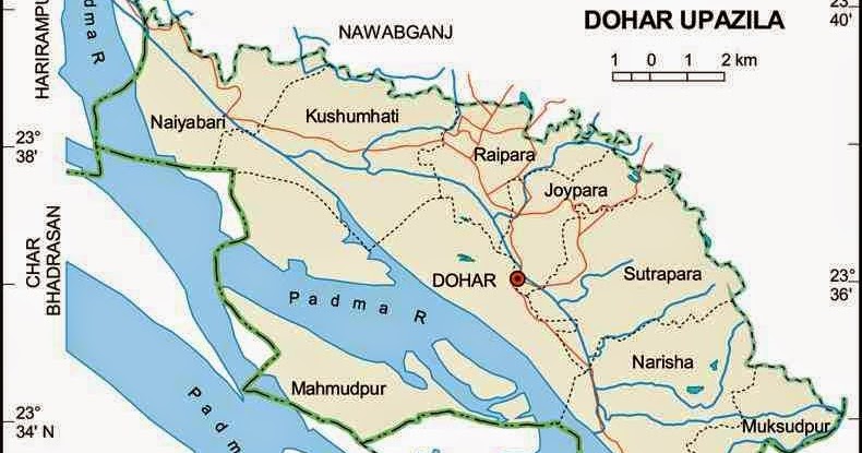 Dohar Upazila Map, Dhaka District, Bangladesh