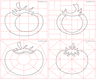 Four grid: Free printable Tomato grid line drawing worksheet/activity ...