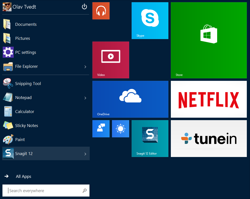 Windows 10 - Modify The "Start Menu" Or Change To The "Start Screen"?