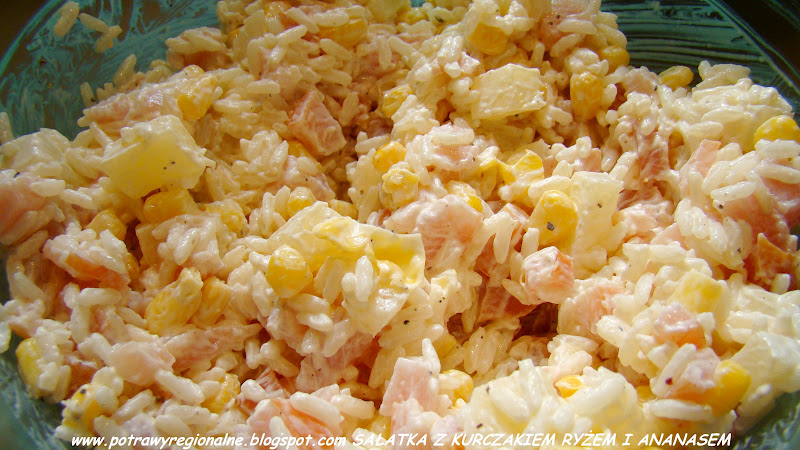 PotrawyRegionalne: SAŁATKA Z KURCZAKIEM RYŻEM I ANANASEM
