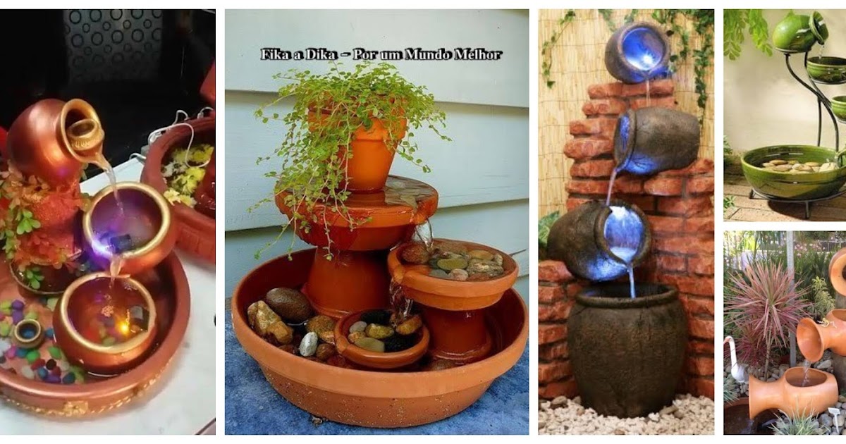 Aprende cómo hacer una fuente de agua con macetas ~ Belleza y Peinados
