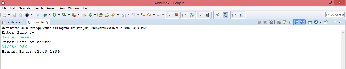 VTU CSE LABS: DAA 02 B - CUSTOMER CLASS (USE OF STRINGTOKENIZER)