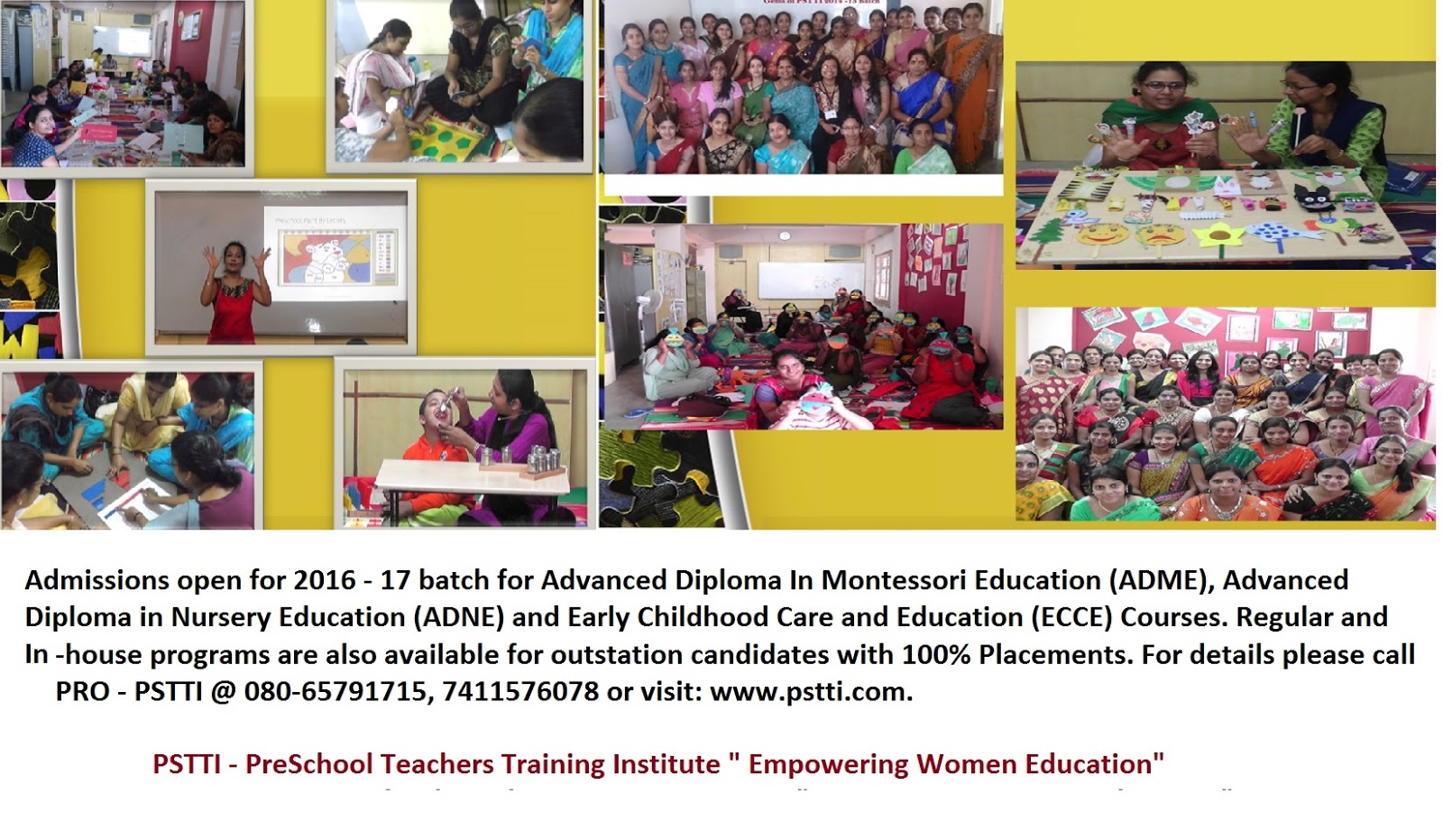 PRE SCHOOL TEACHERS TRAINING INSTITUTE PSTTI Registrations Open For pre-school-teachers-training-institute-pstti-registrations-open-for