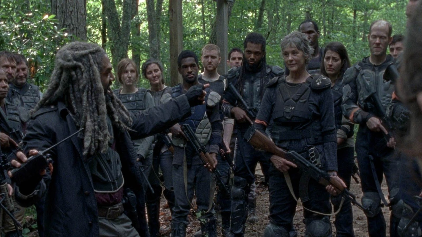 The action shifts back to the firefight. Negan’s people are all being ...