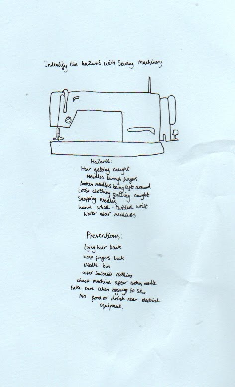 Health and Safety: Identifying Hazards with a sewing machine