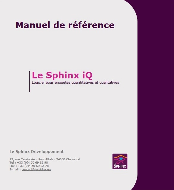 Manuel d'utilisation du logiciel Sphinx iQ