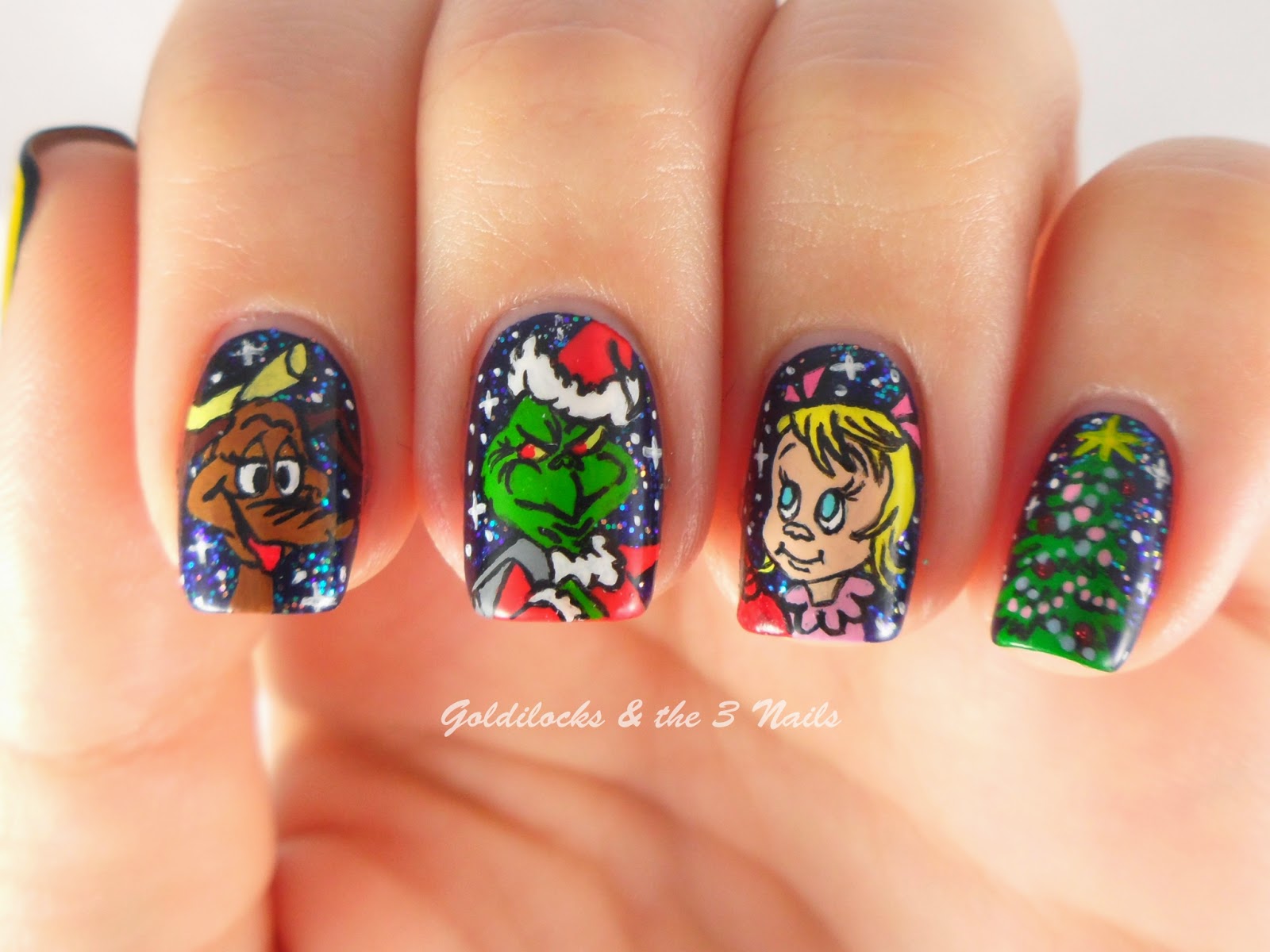 Goldilocks & the Three Nails: How the Grinch Stole Christmas Nail Art