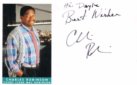 Kiwiautogal's Autographs: Charles Robinson
