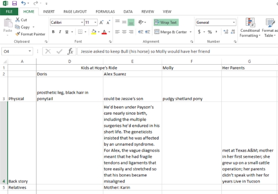 Insecure Writer's Support Group: Making a Series Bible Using Excel by ...