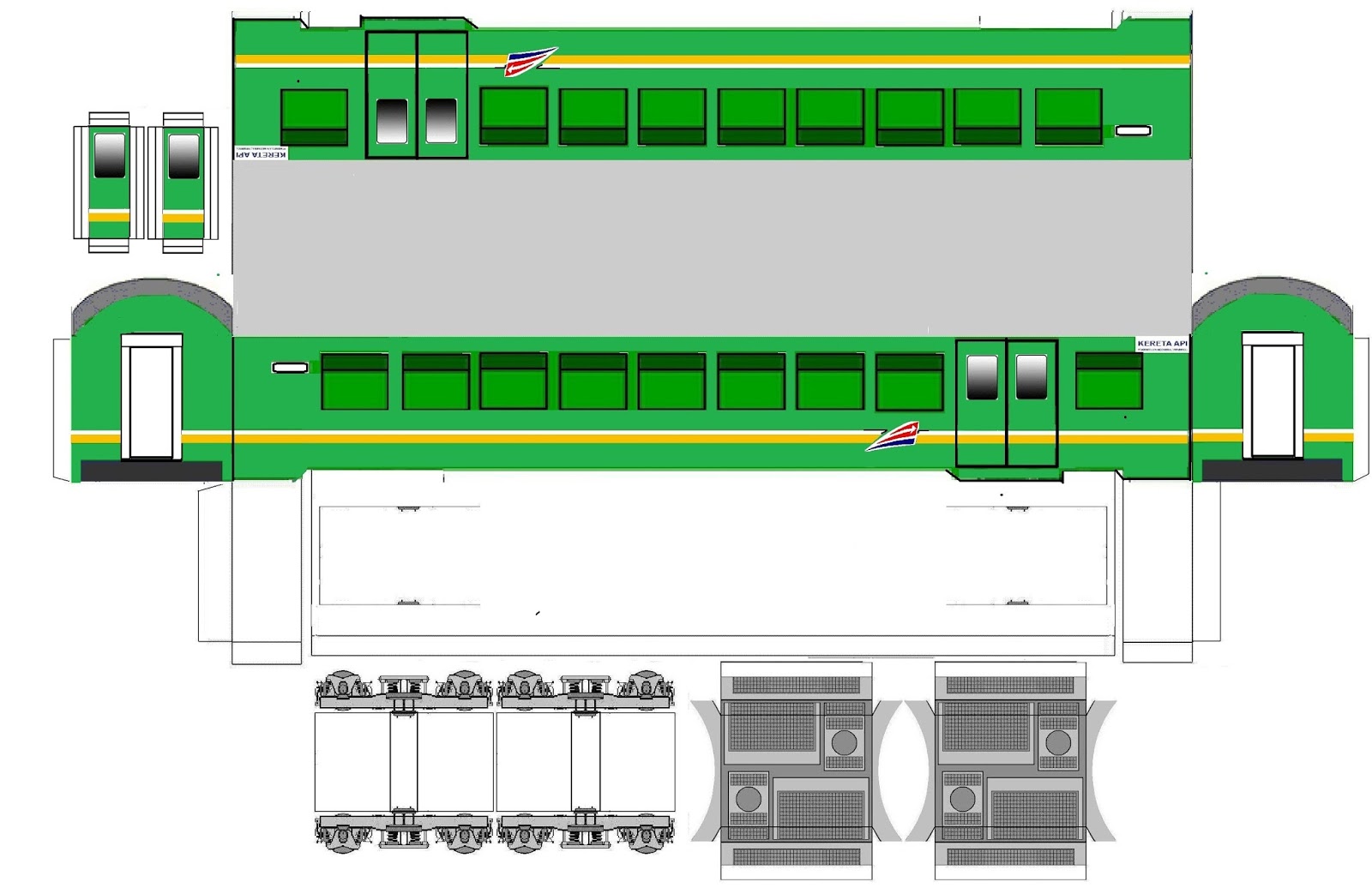 wafykeren's12: pola papercraft kereta api