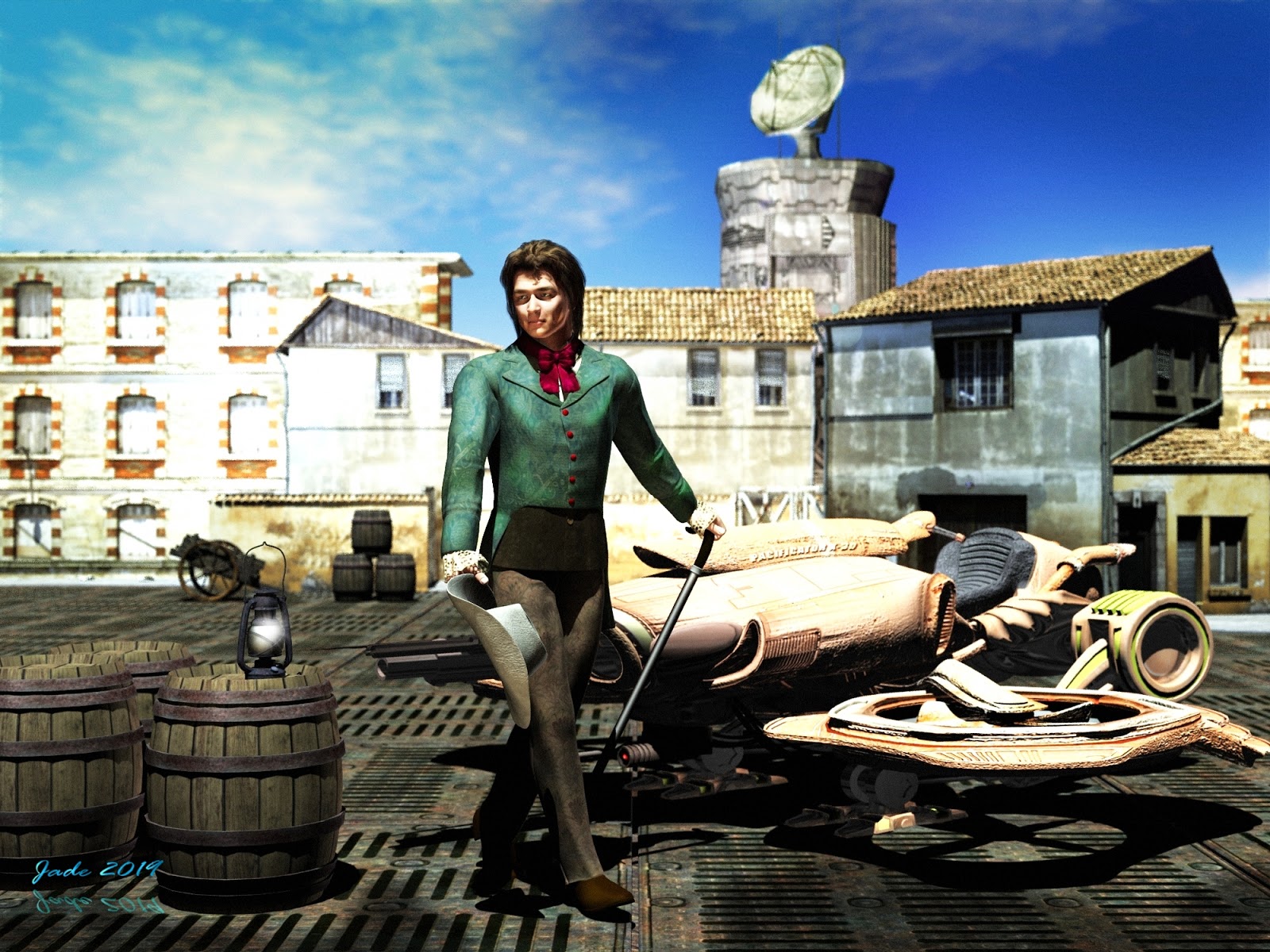 Adventures in 3D: A little steampunk (!) ... and low clouds on a lake shore