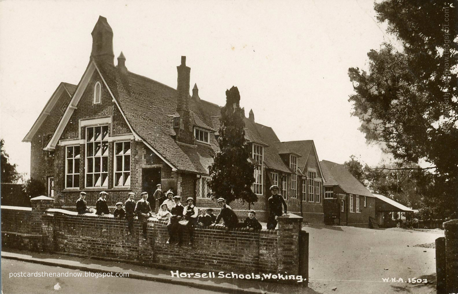 Postcards Then and Now: Horsell Schools, Woking, Surrey, c1913