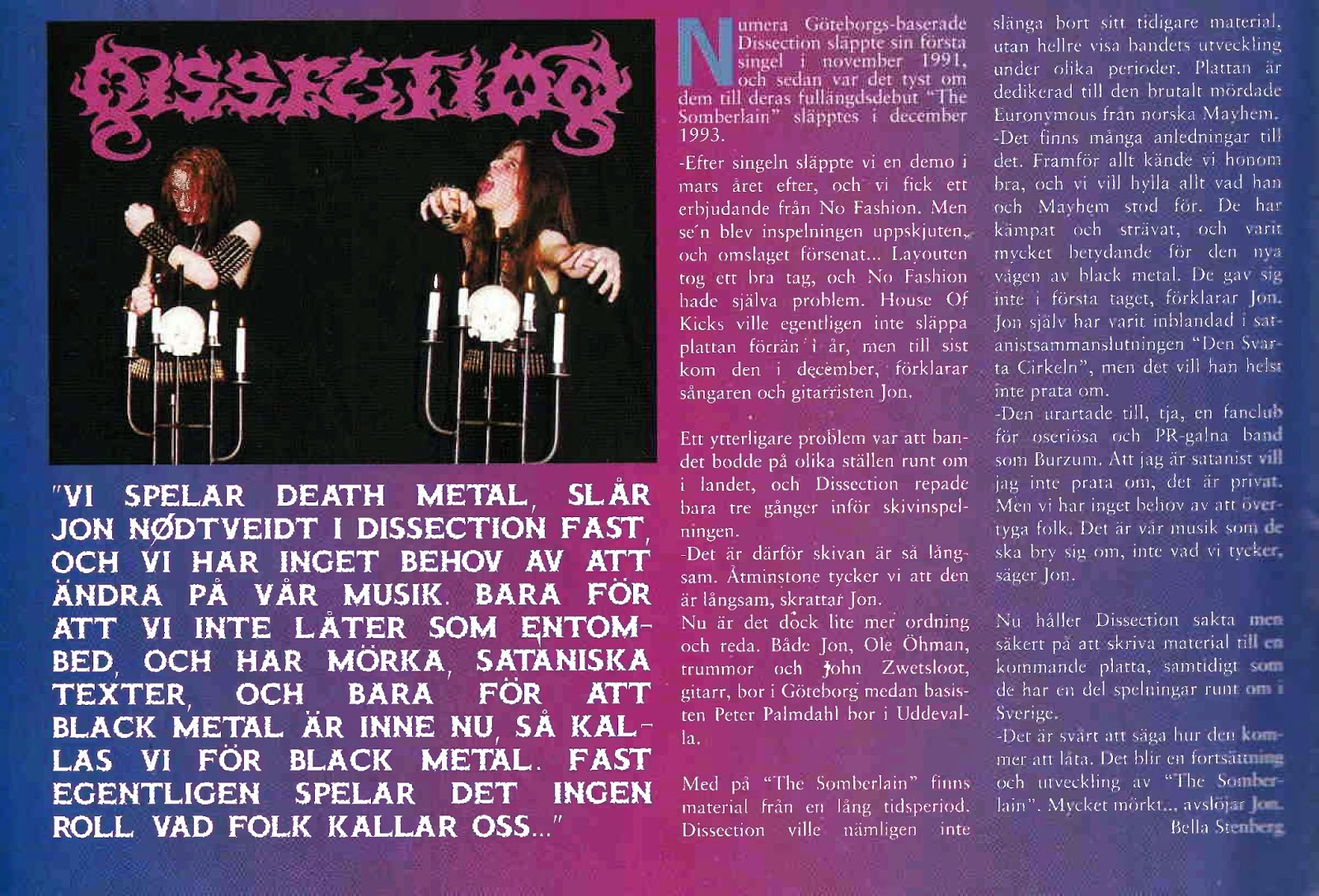 Black/Death/Thrash Metal Blog by Herr Tompa: Jon Nödtveidt Dissection ...