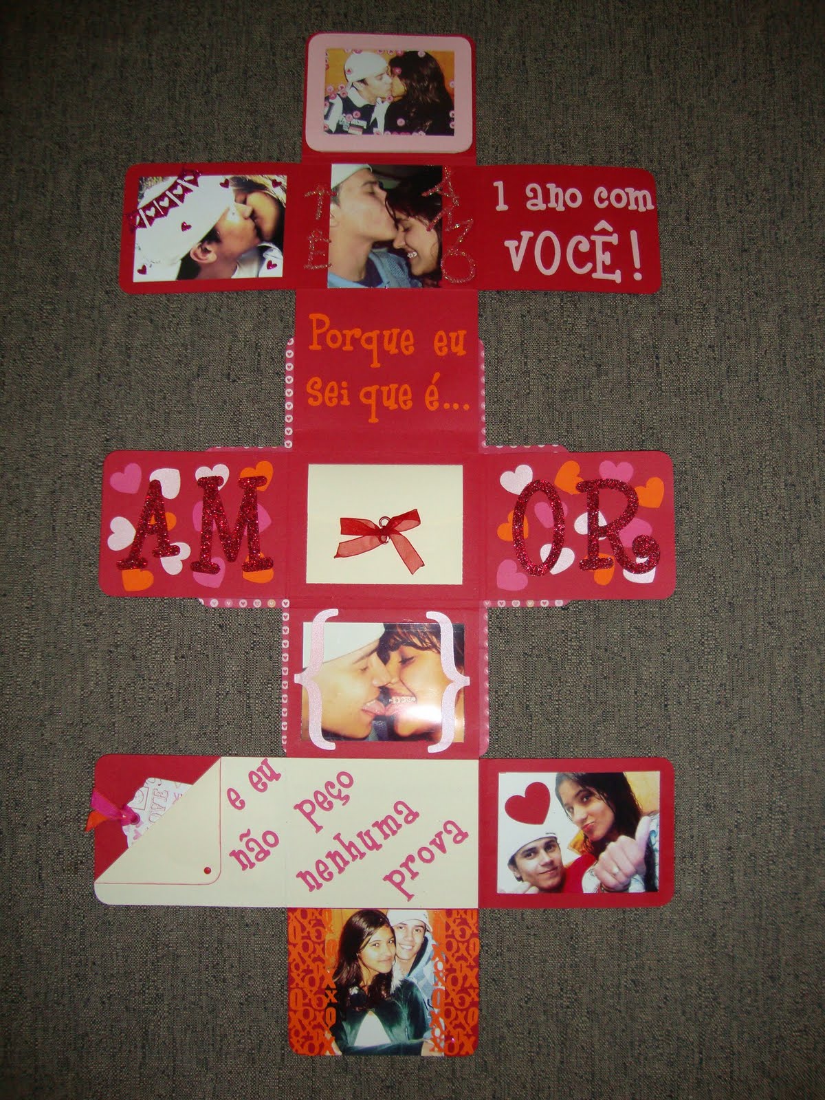 Juliana Scrapbooking: Cartão envelope de amor vermelho, rosa e laranja