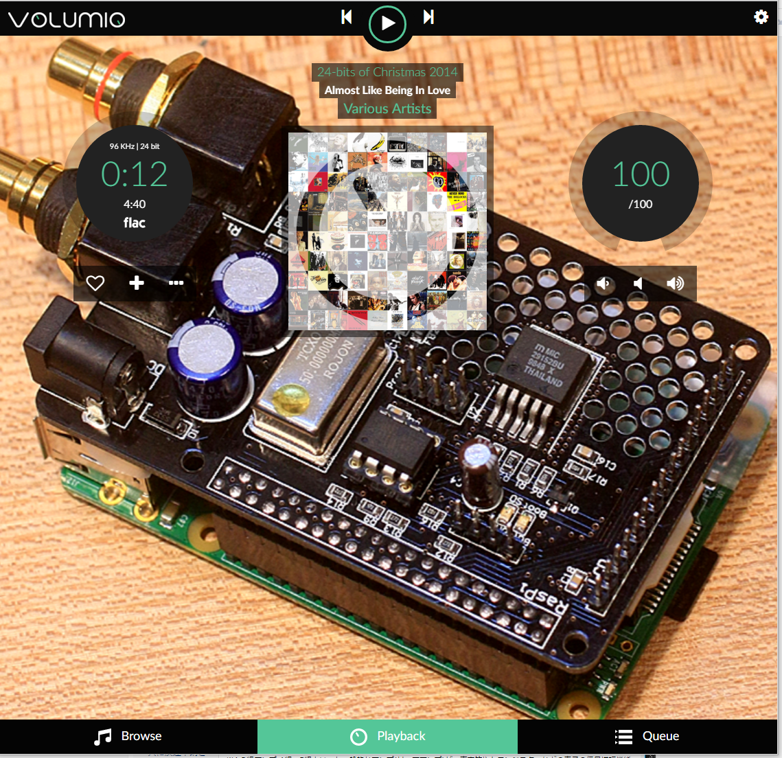 多頭飼いのすすめ: Raspberry Pi 3 model B と Volumio 2 RC2 ＆ I2S-DAC ES9023