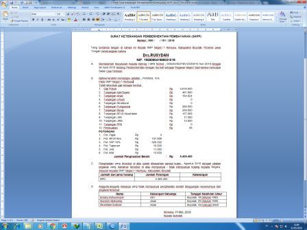 Contoh Surat Keterangan Pemberhentian Pembayaran (SKPP) - Arsip Kantor