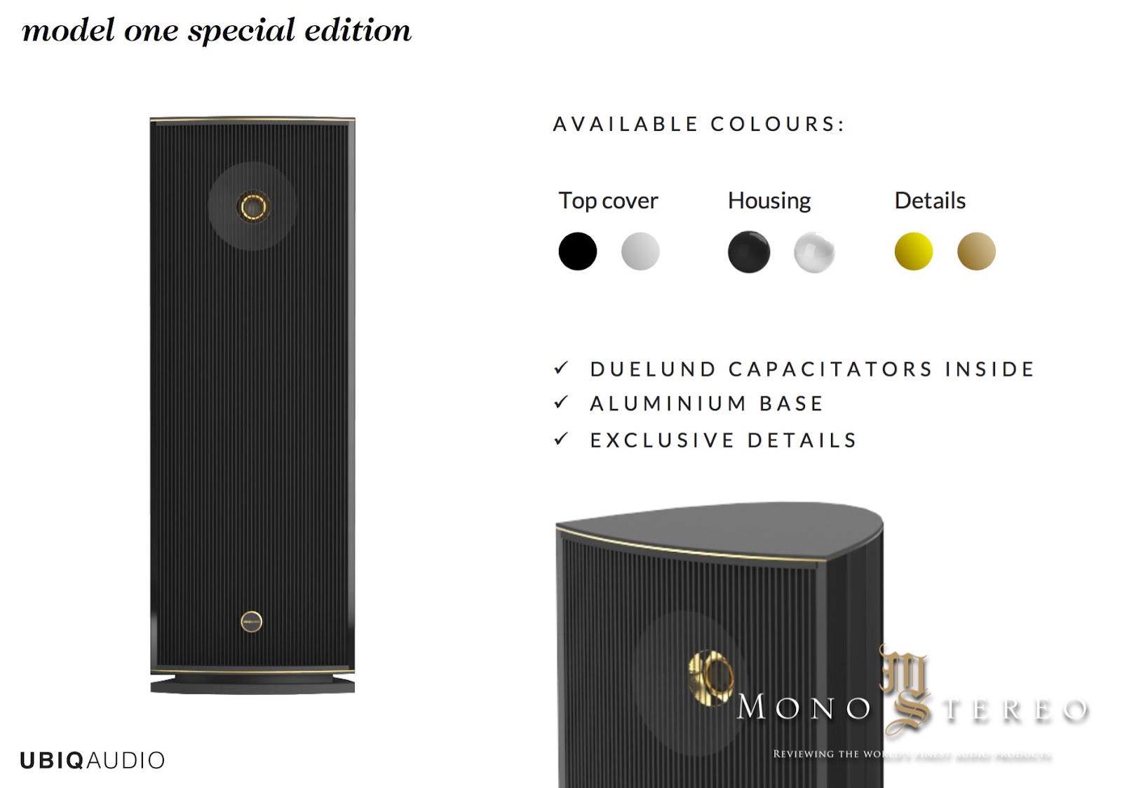 Ubiq Audio Model One Special Edition speakers NEW – M & S | Ultimate ...