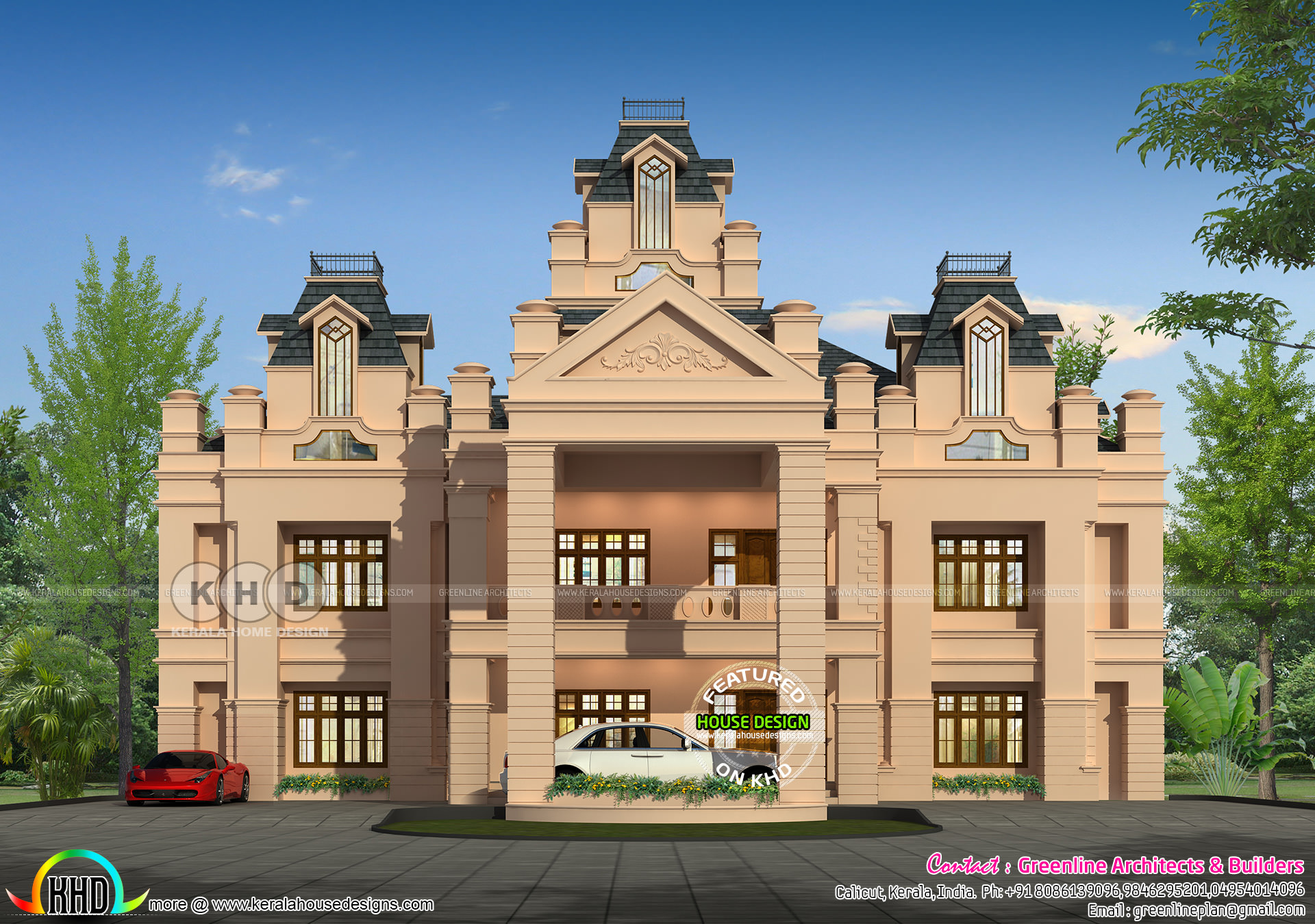 6 bedroom 7400 square feet Colonial model luxury house - Kerala Home ...