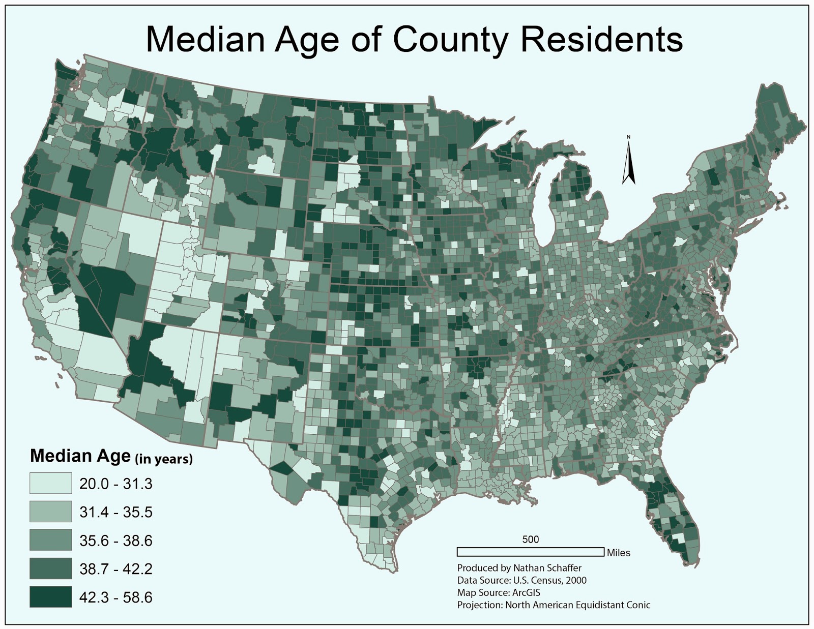 Geography 200 Map Archive: CHLOROPLETH MAPPING IN GIS