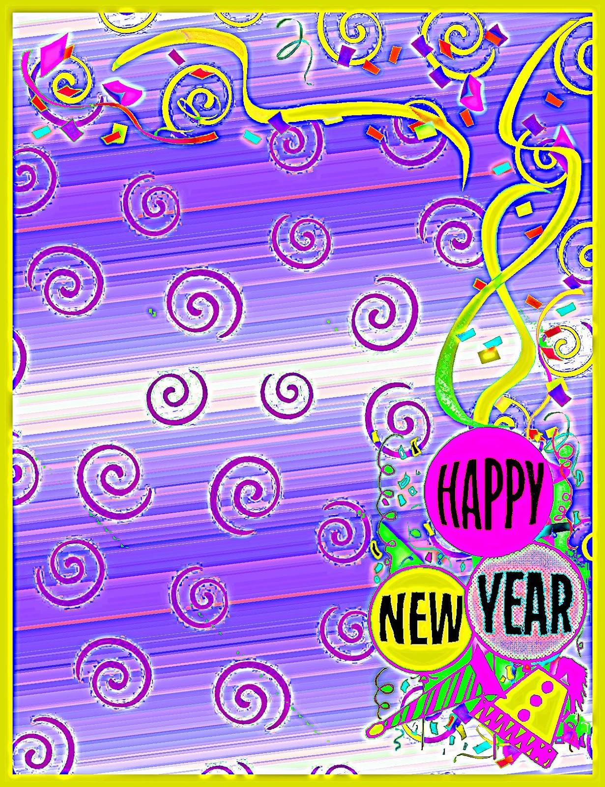New Years Borders, Backdrops And Frames