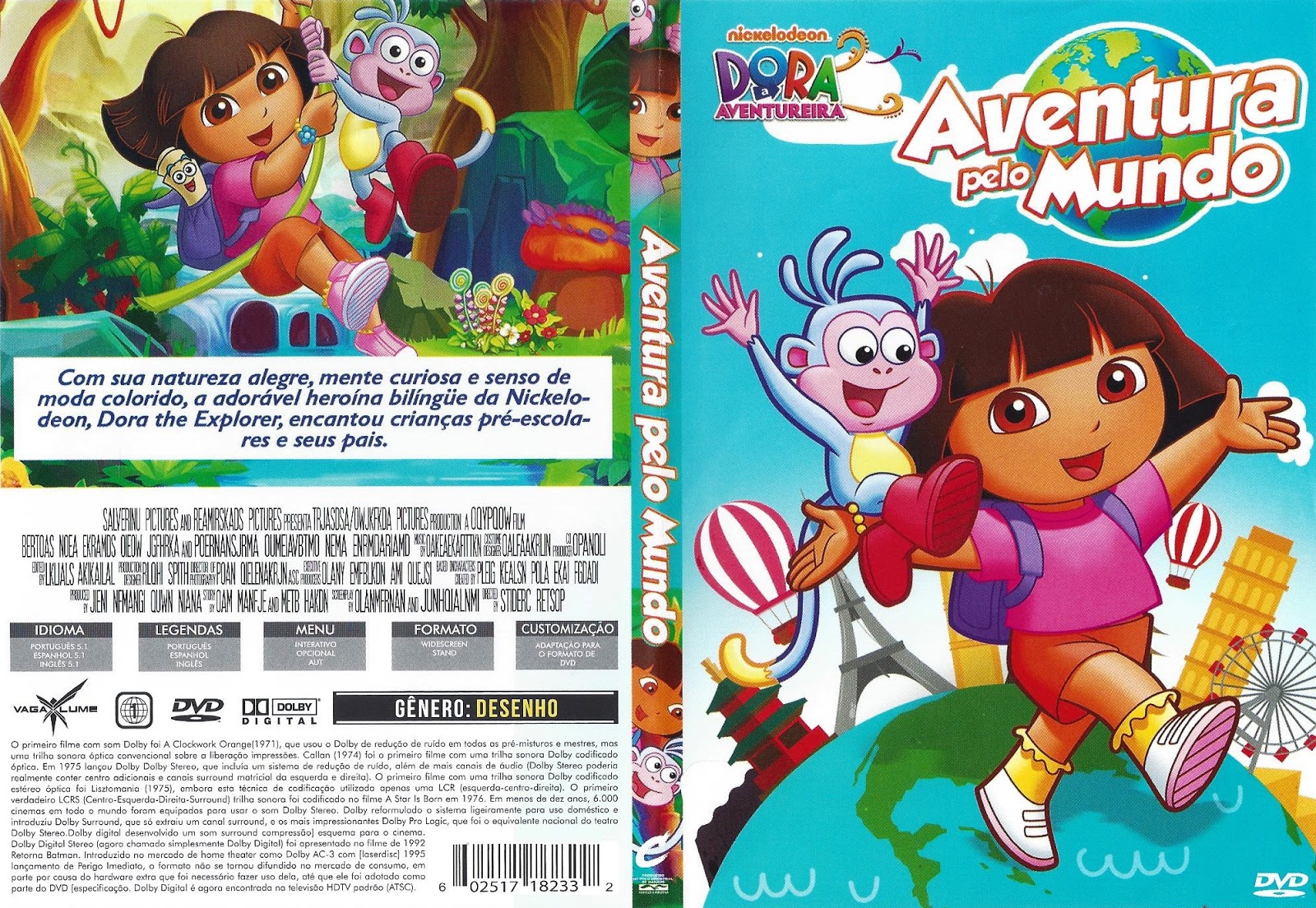 Capas de DVDs: Dora Aventureira Aventura Pelo Mundo - Capa DVD