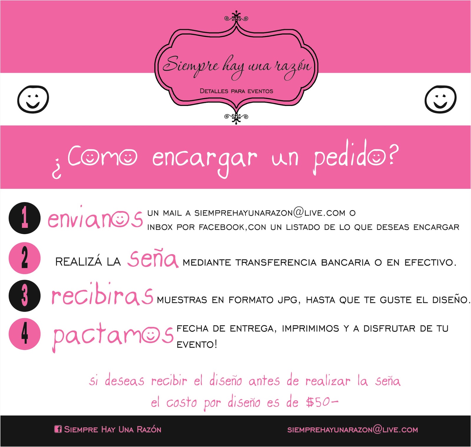 Siempre hay una razón... Detalles para eventos: Como encargar un pedido