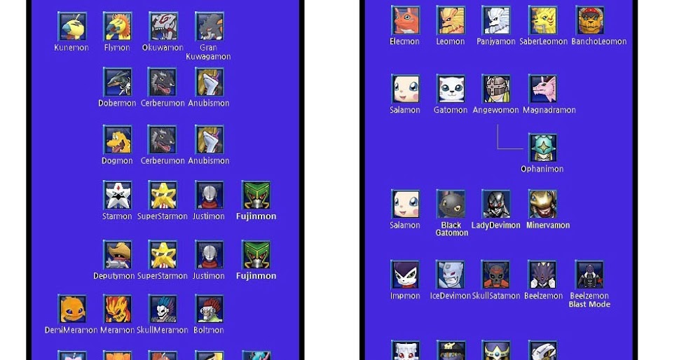 Digimon Master Online: Digimon List