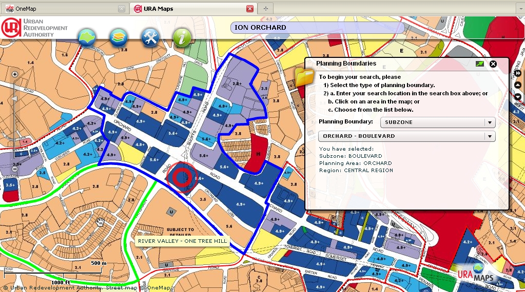 OneMap.sg: Services Icon - URA Maps