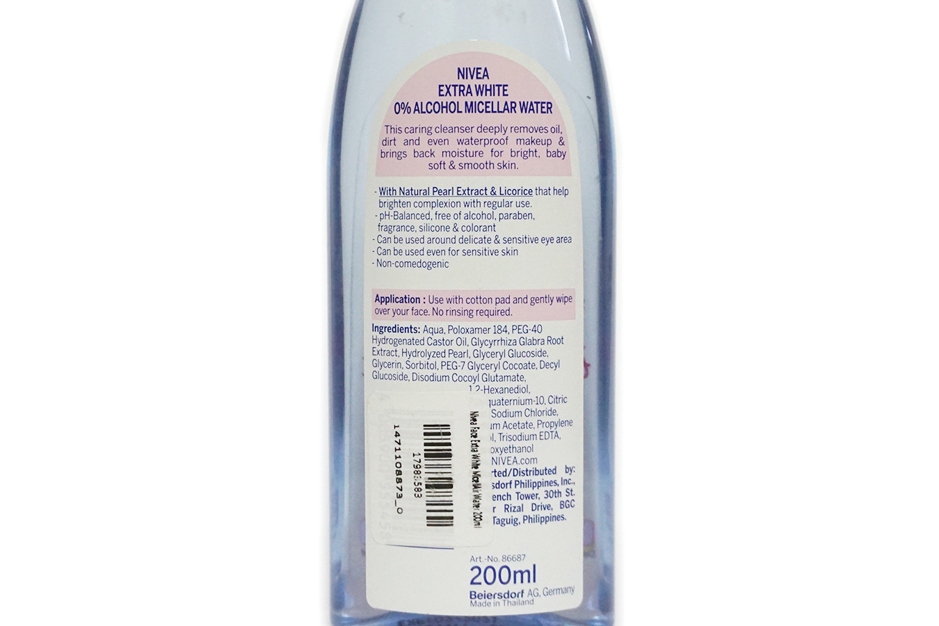 Nivea Extra White Micellar Water 0% Alcohol 3-in-1 Caring Cleanser ...