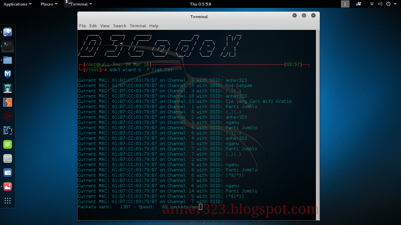 Cara Membuat Ribuan SSID Dengan mdk3 di Kali Linux 2.0 | Anherr Blog's